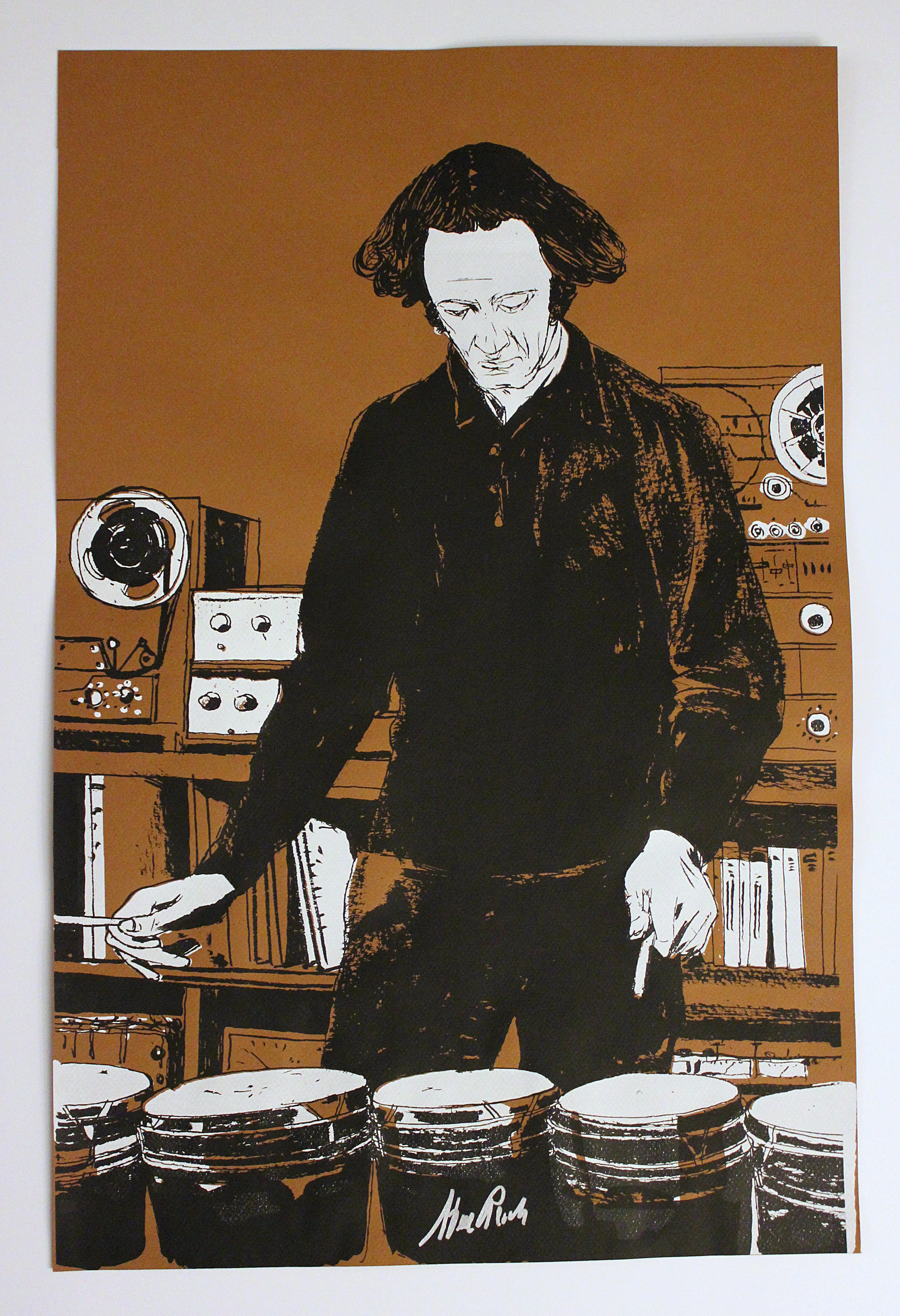 Steve Reich Signed Screen Print - Two Color - Sō Percussion