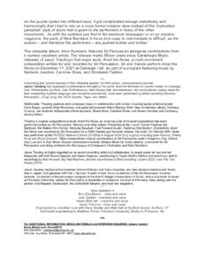 Jason Treuting's "Nine Numbers 4" digital EP, featuring Sō Percussion ...